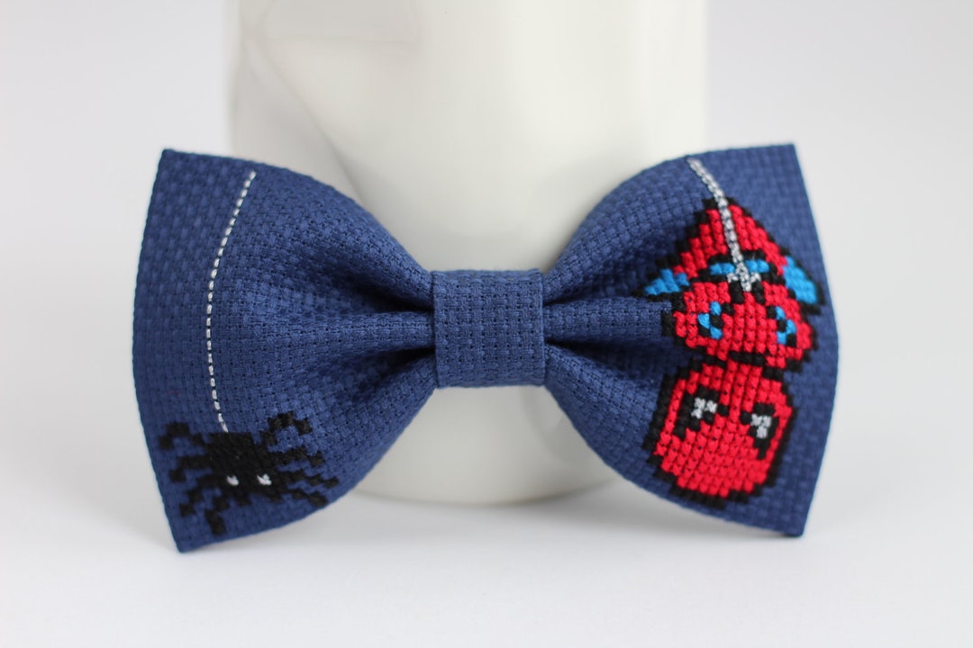Spiderman Bow Tie for Boys, Embroidery Superhero Bow Ties, Cute Cross ...