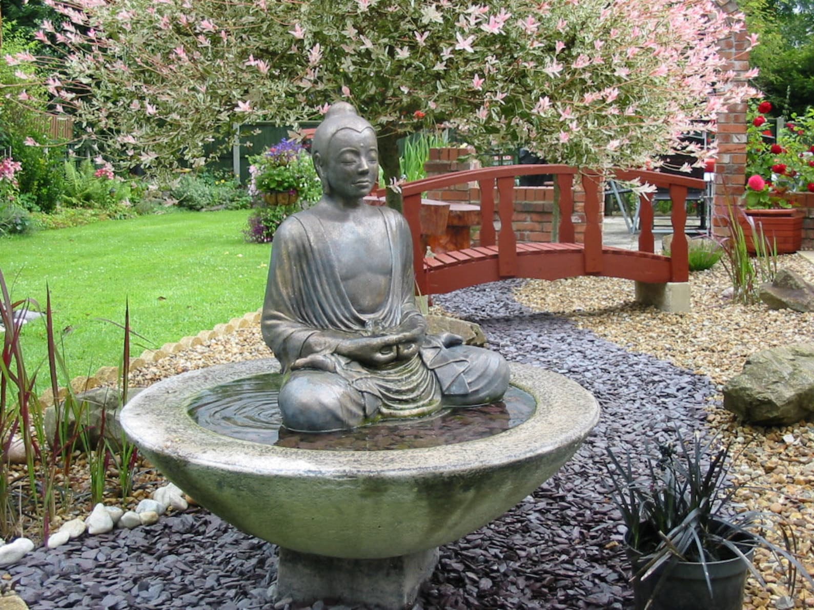 Stone Buddha Water Feature Fountain Garden Ornament - Etsy