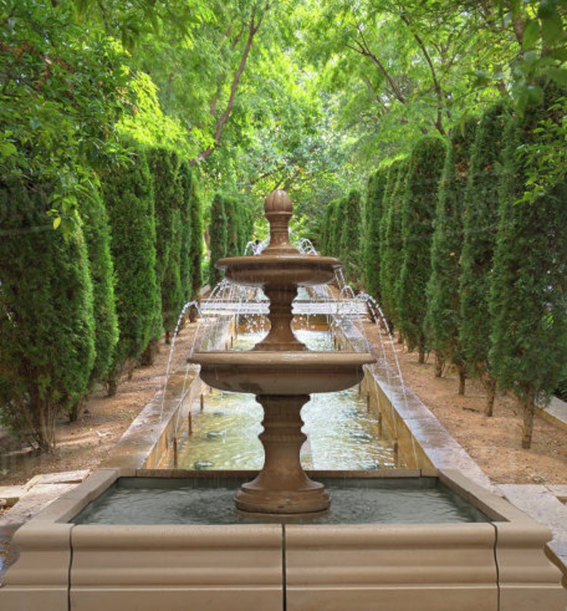 2 Tiered Edwardian Fountain With Square Romford Pool Surround - Etsy