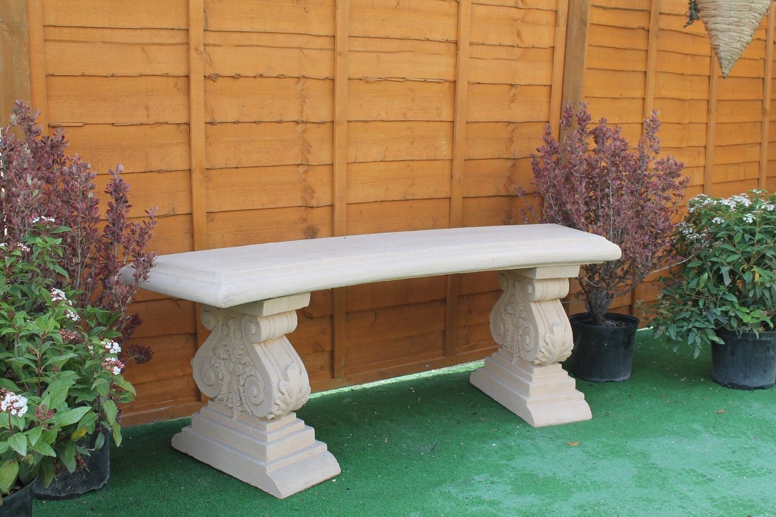 Large sandstone curved bench | Etsy