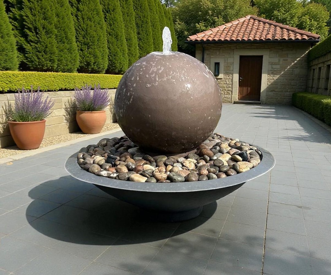New Product-extra Large Riviera Water Bowl With Sphere Garden Feature ...