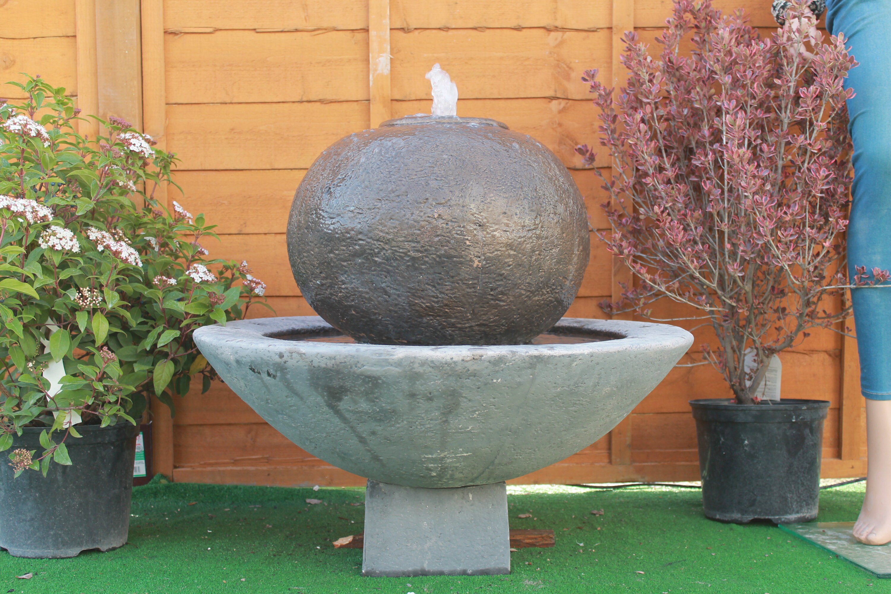 Stone Ball Garden Water Feature Fountain Garden Ornament - Etsy UK