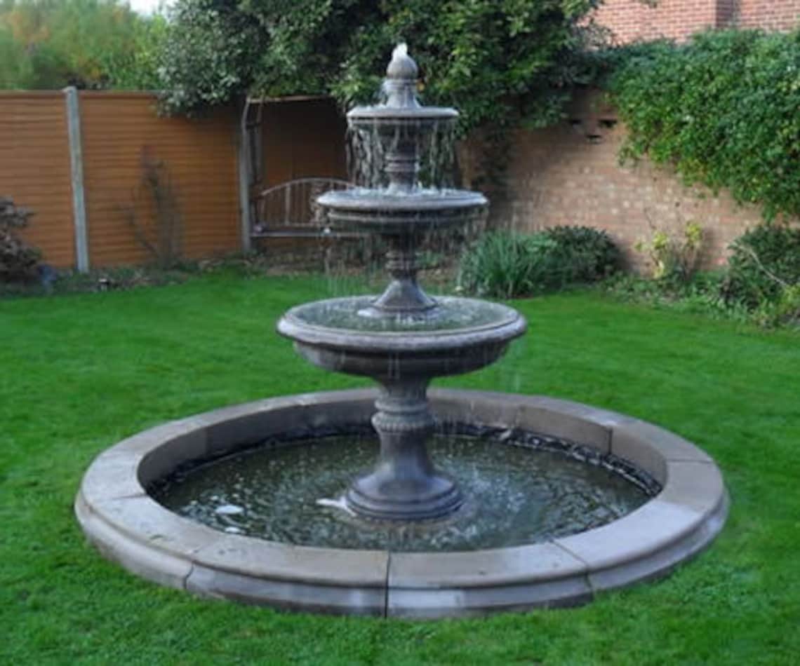 3 Tiered Edwardian Fountain, Large Clarence Single Pool Surround - Etsy UK