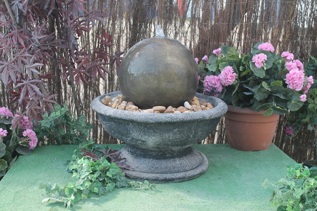 Small Patio Fountain With Sphere Ball - Etsy