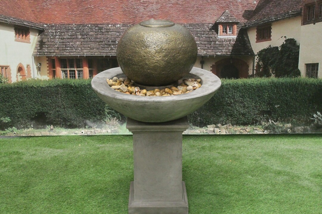 Large Patio Ball Fountain With Classic Plinth - Etsy