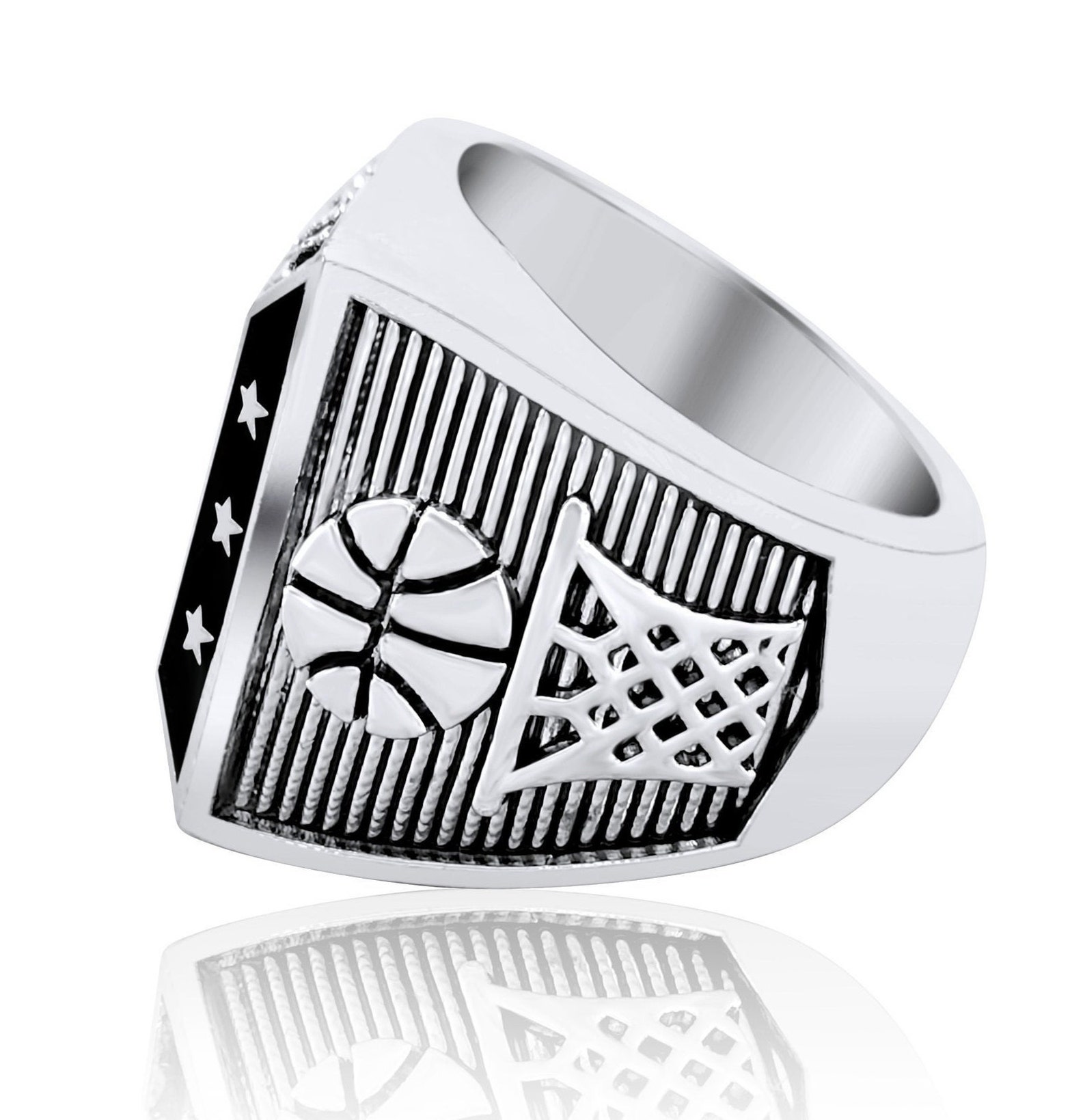 Basketball Championship Ring / Silver Tone / Basketball Ring, Sports ...