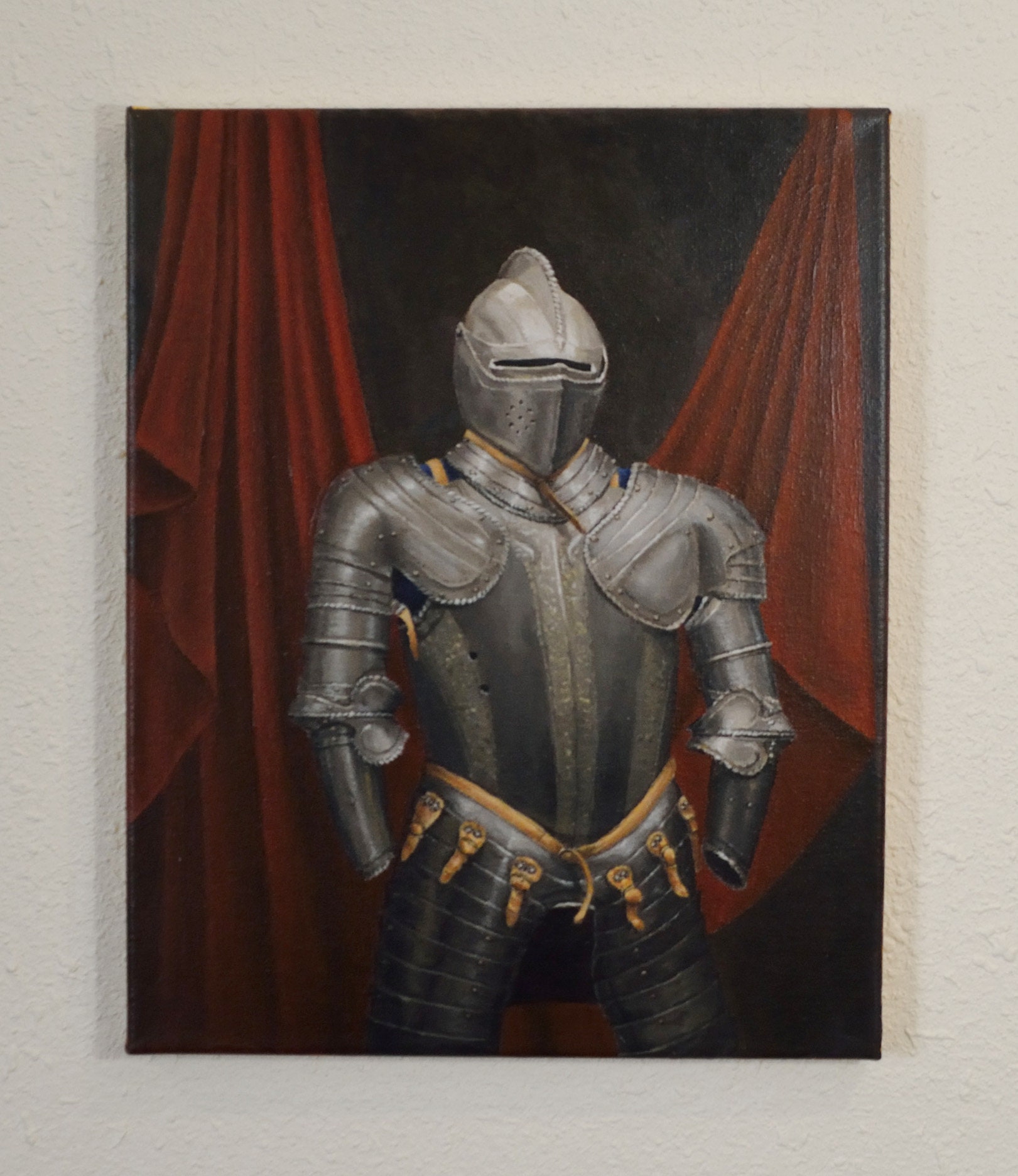 Armor Painting Original // Suit of Armor 11x14 Canvas | Etsy