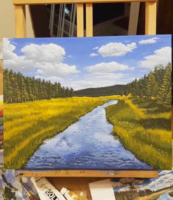 Art & Collectibles Acrylic Painting acrylic prairie landscape wall art ...