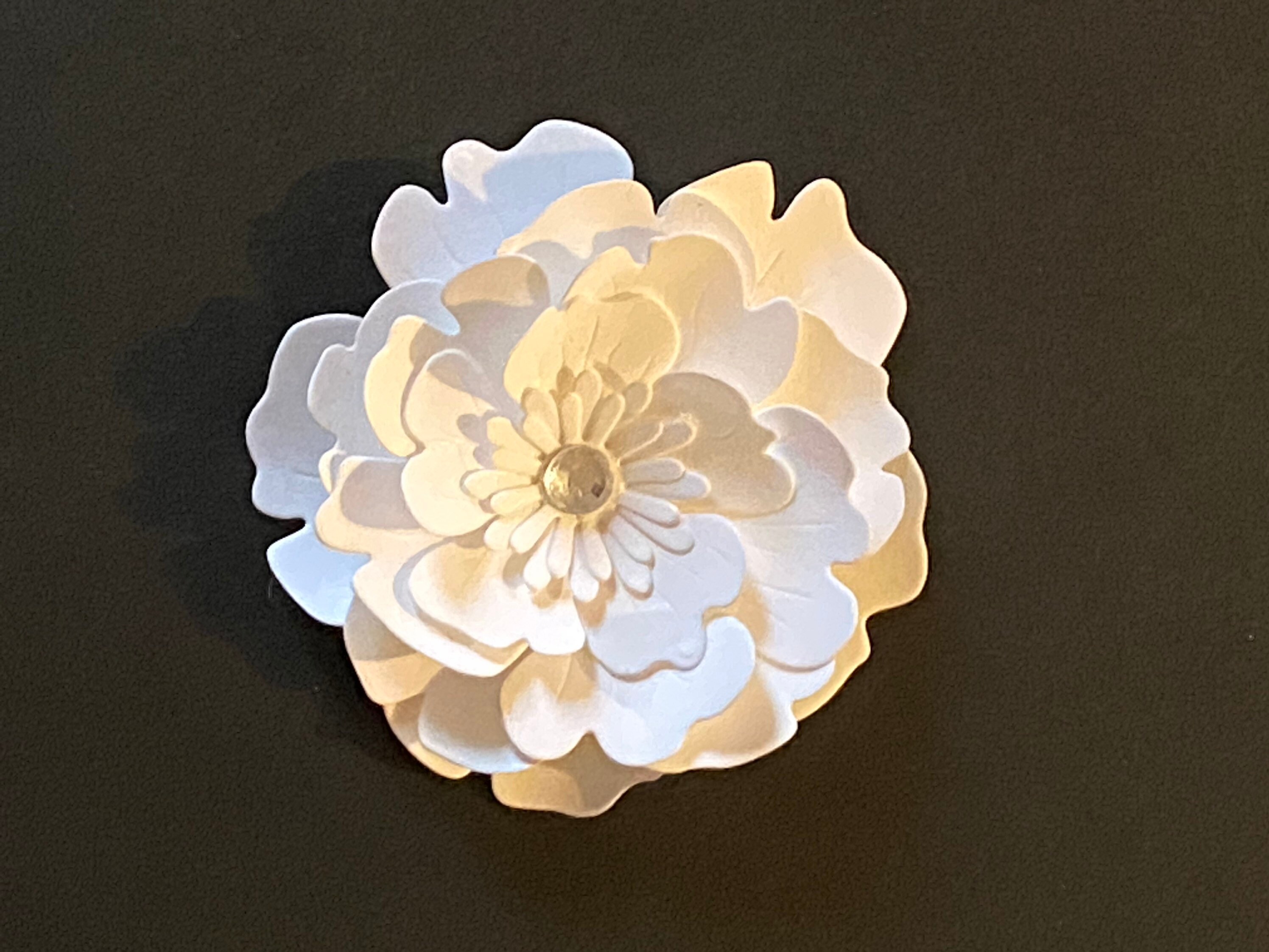 12small Paper Flowers With a Gem on the Center - Etsy