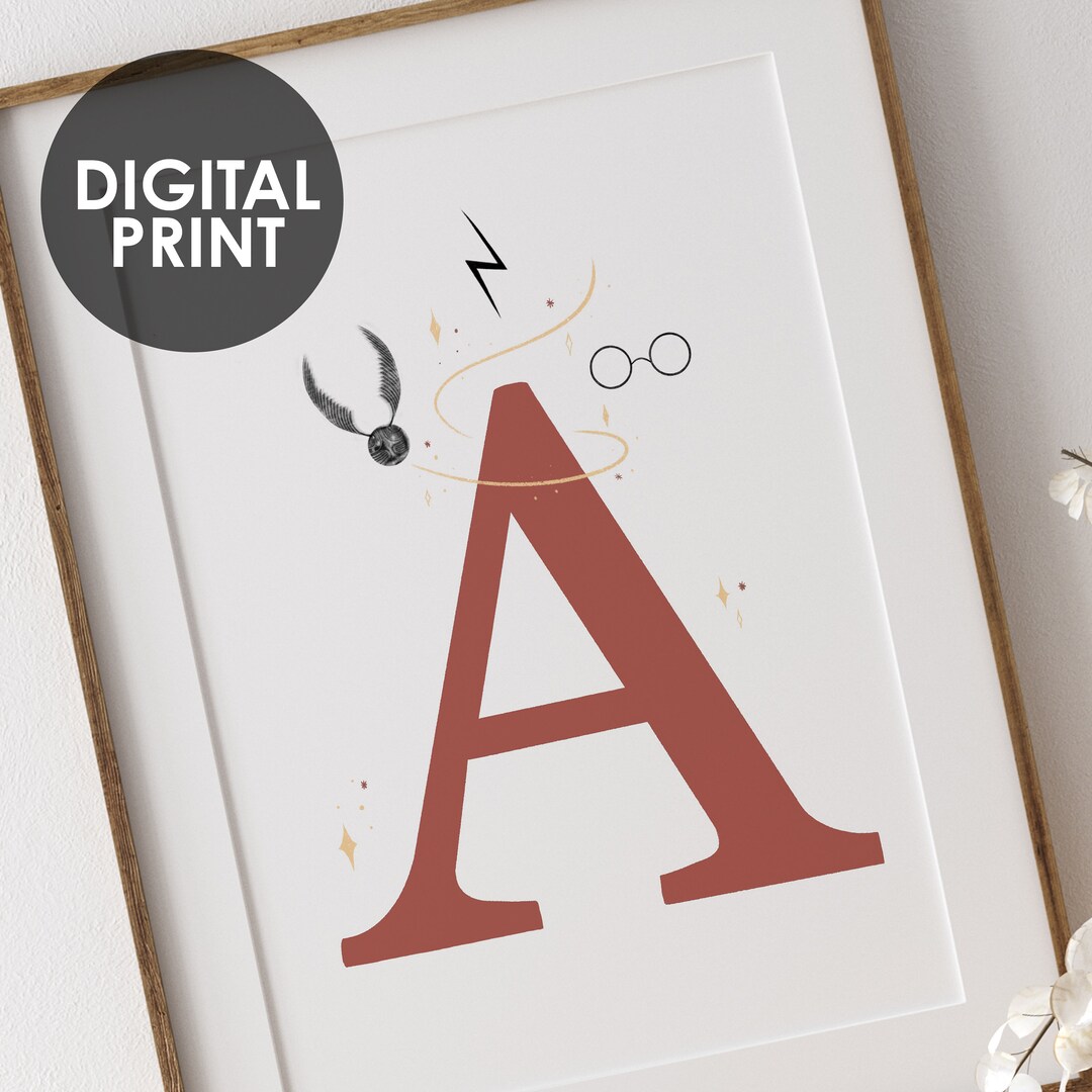 Wizard Initial 'A' Nursery Print: Magical World Decor (digital Download ...