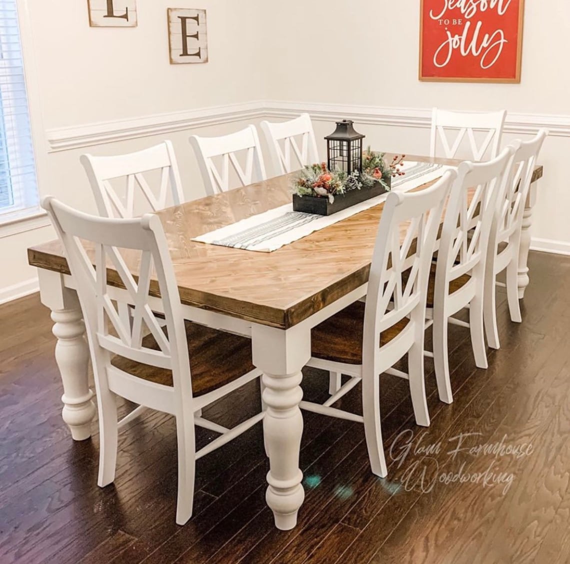 Handmade Farmhouse Dining Table, READ DESCRIPTION on SHIPPING, Chunky ...