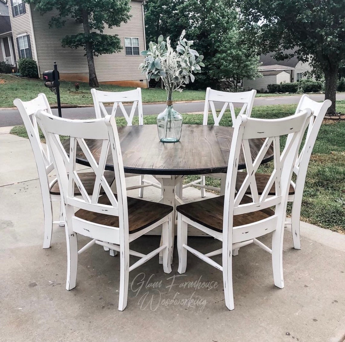 Round Farmhouse Table READ Description on Shipping-its NOT - Etsy