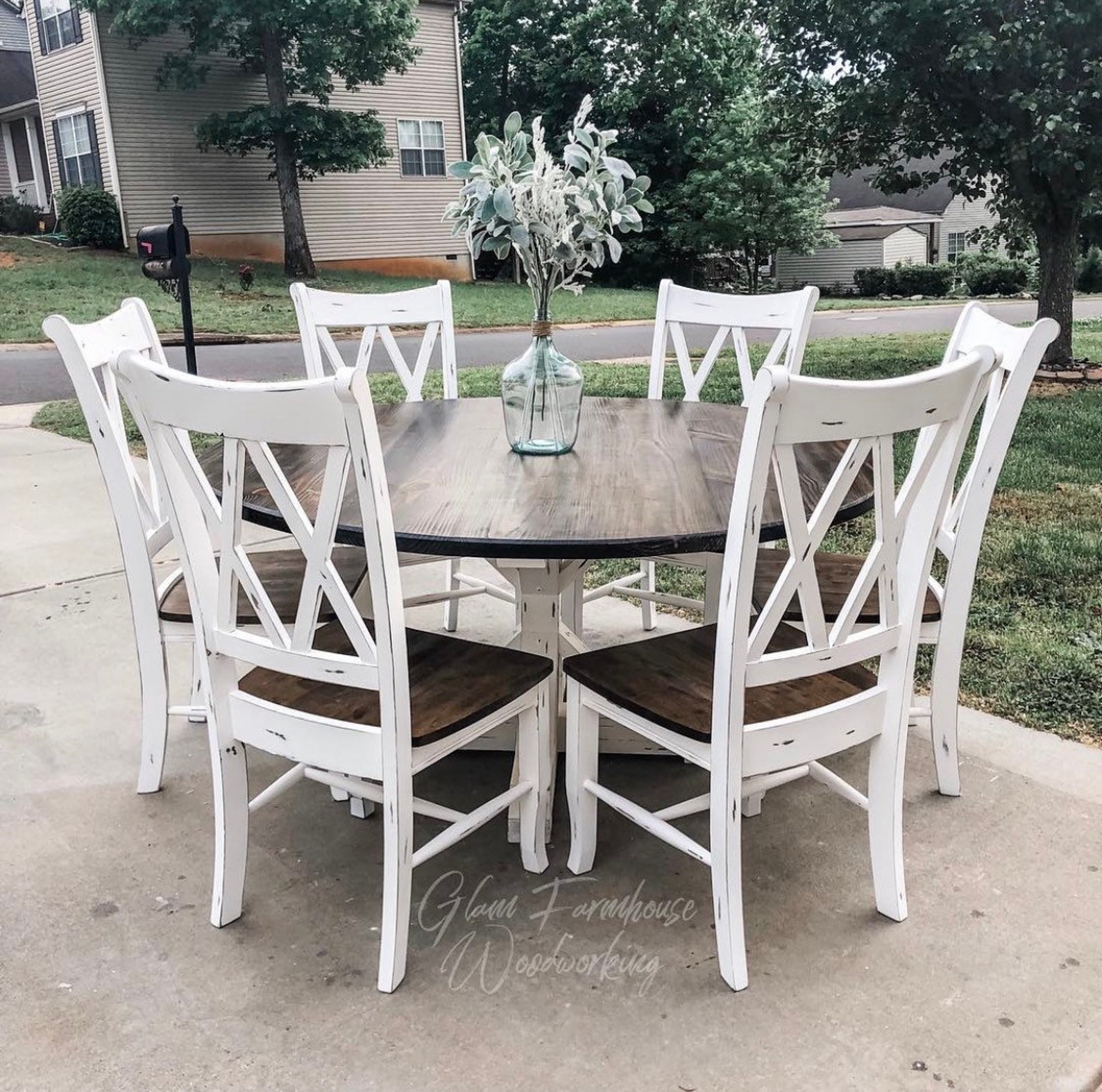 Round Farmhouse Table, READ Description on Shipping-its NOT Free, Round ...