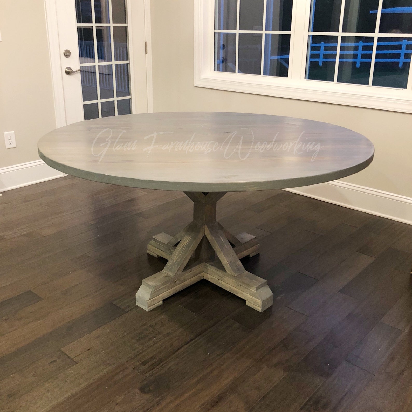 Round Farmhouse Table, READ Description on Shipping-its NOT Free, Round ...