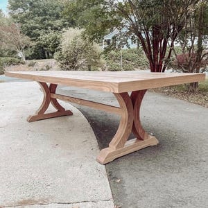 Curvy X Base Dining Table, Custom Made Table, Solid Wood Table, Glam ...