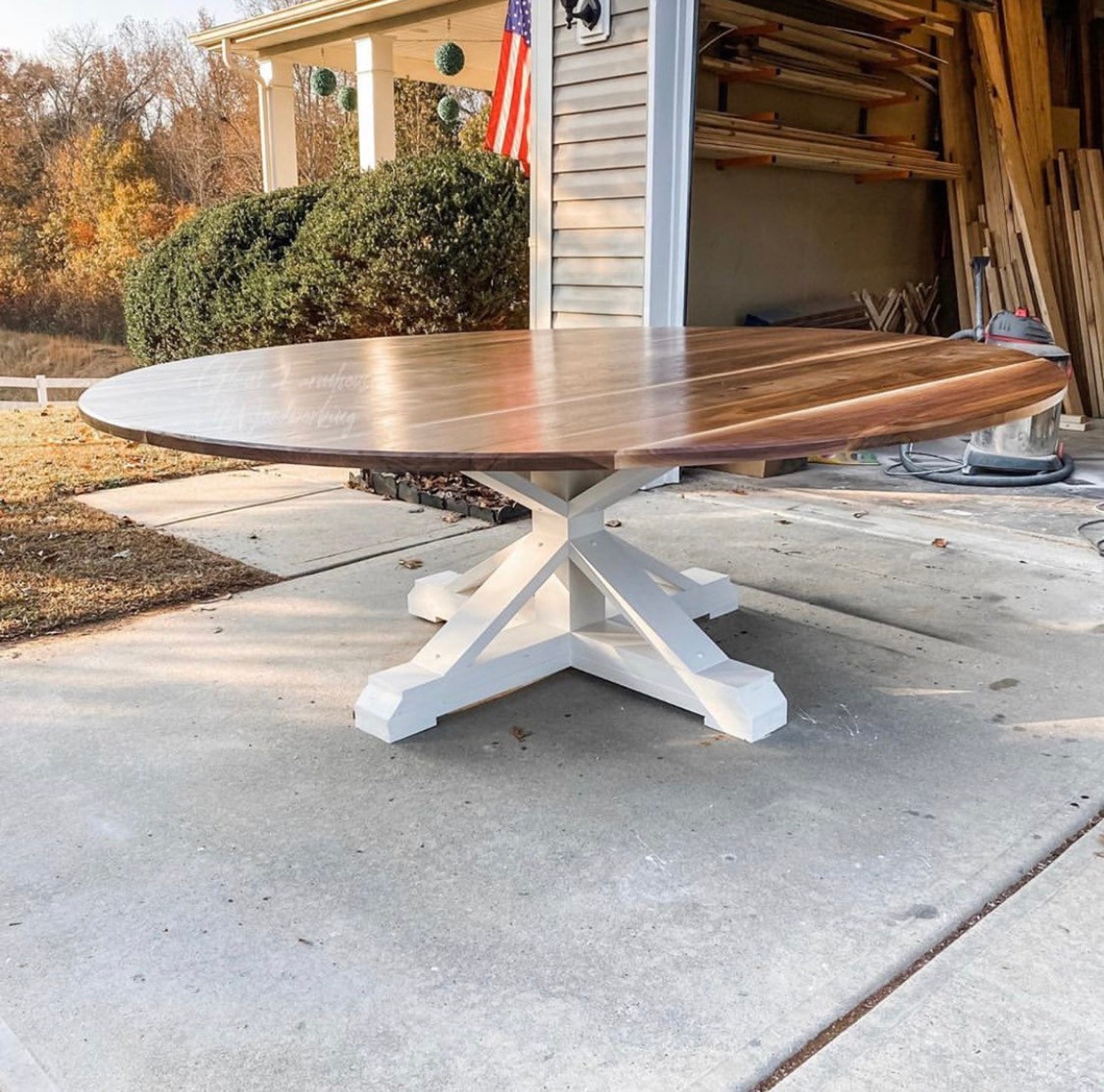 Round Farmhouse Table, READ Description on Shipping-its NOT Free, Round ...