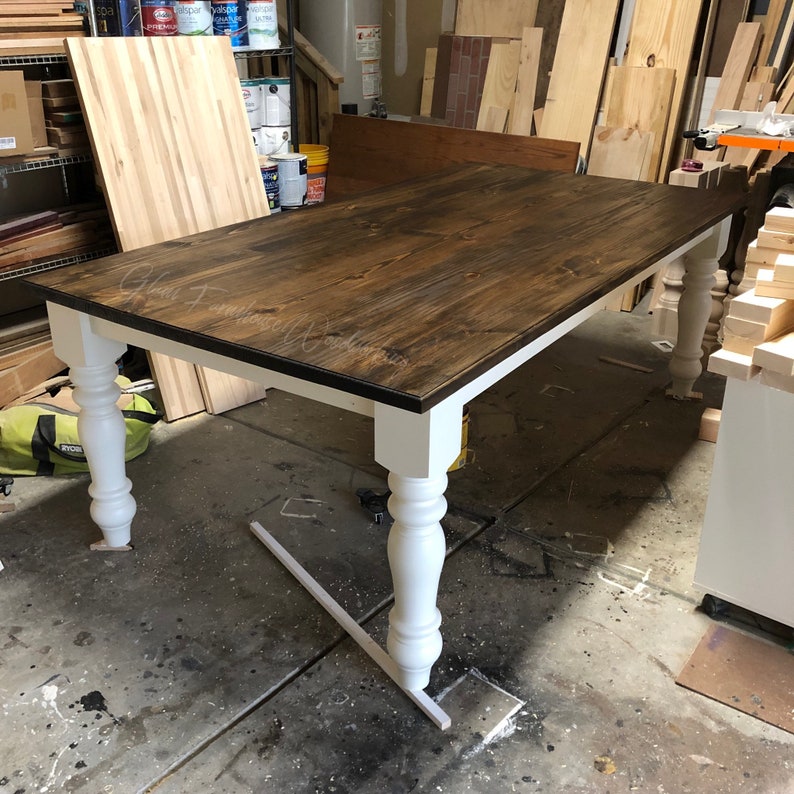 Handmade Farmhouse Dining Table, READ DESCRIPTION on SHIPPING, Chunky ...