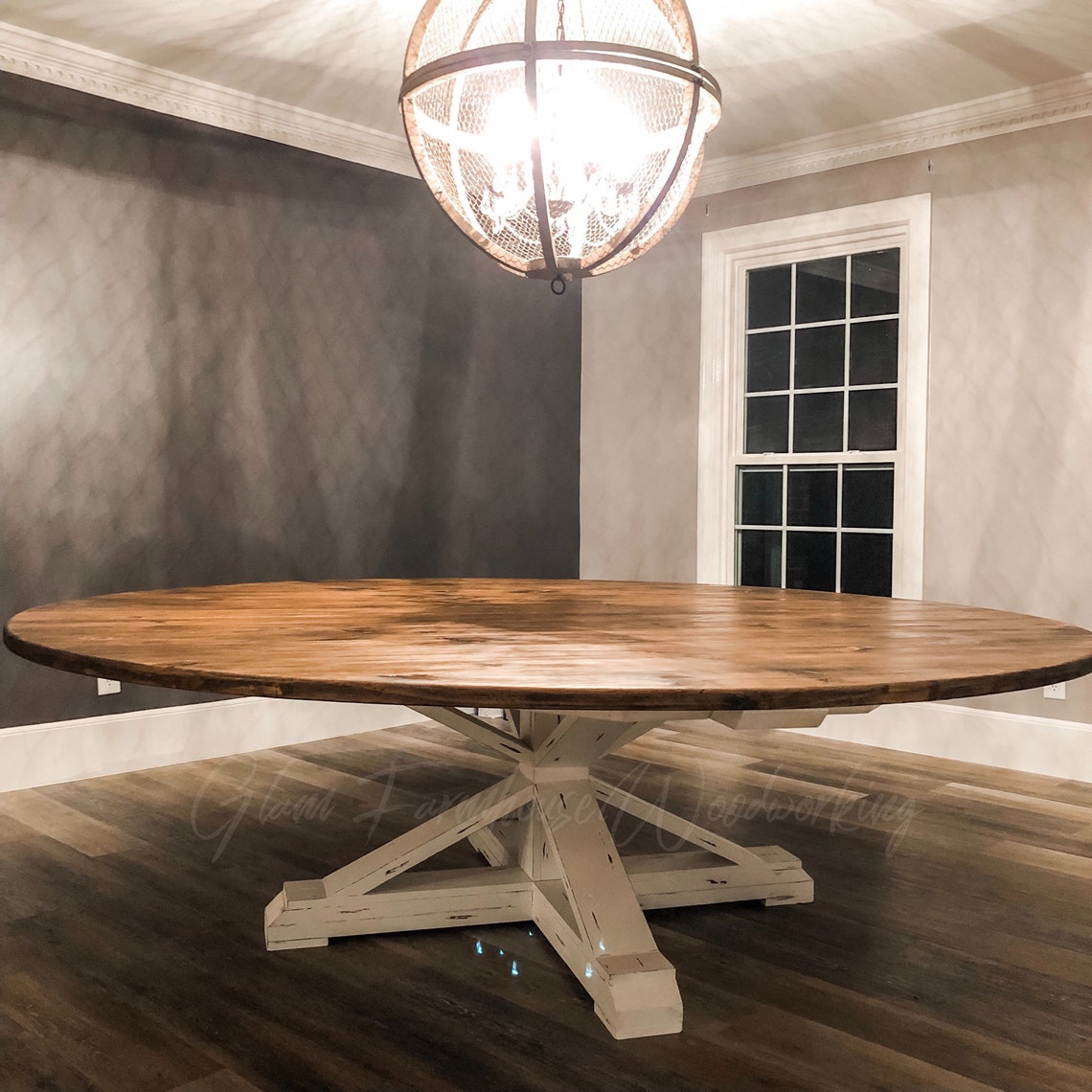 Round Farmhouse Table READ Description on Shipping-its NOT - Etsy