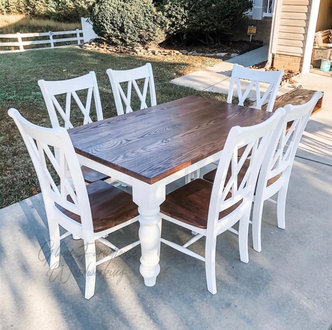 Handmade Farmhouse Dining Table, READ DESCRIPTION on SHIPPING, Chunky ...