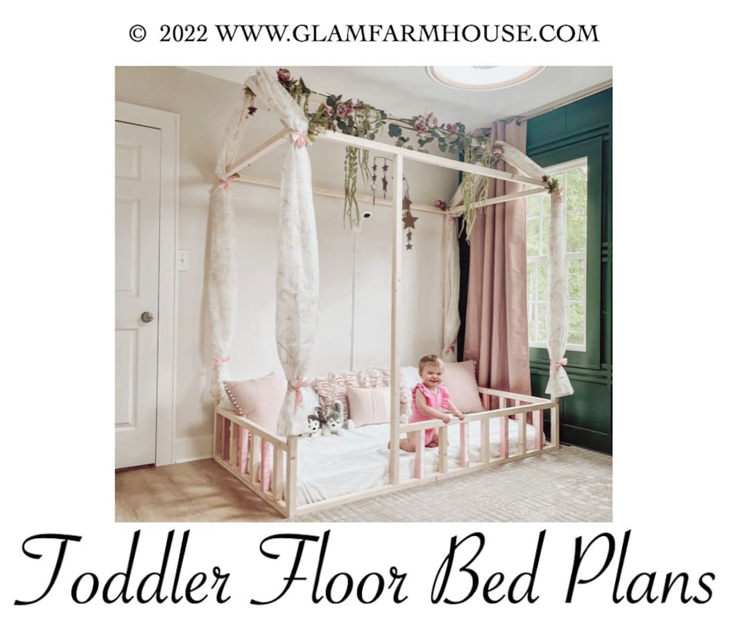Toddler Floor Bed Plans, Floor Bed Cut List, House Floor Bed, DIY Plans ...