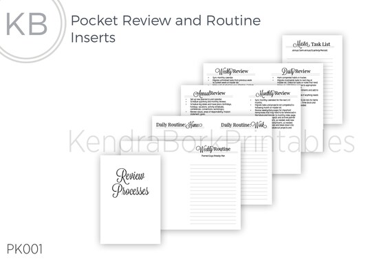 Pocket Review and Routine Inserts Printable Insert PK001 | Etsy