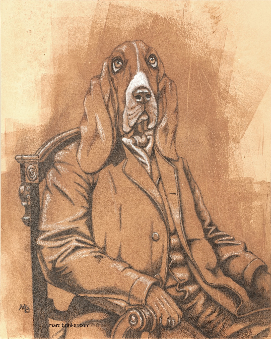 Basset Hound Portrait Art Print, Gifts for Dog Lovers - Etsy