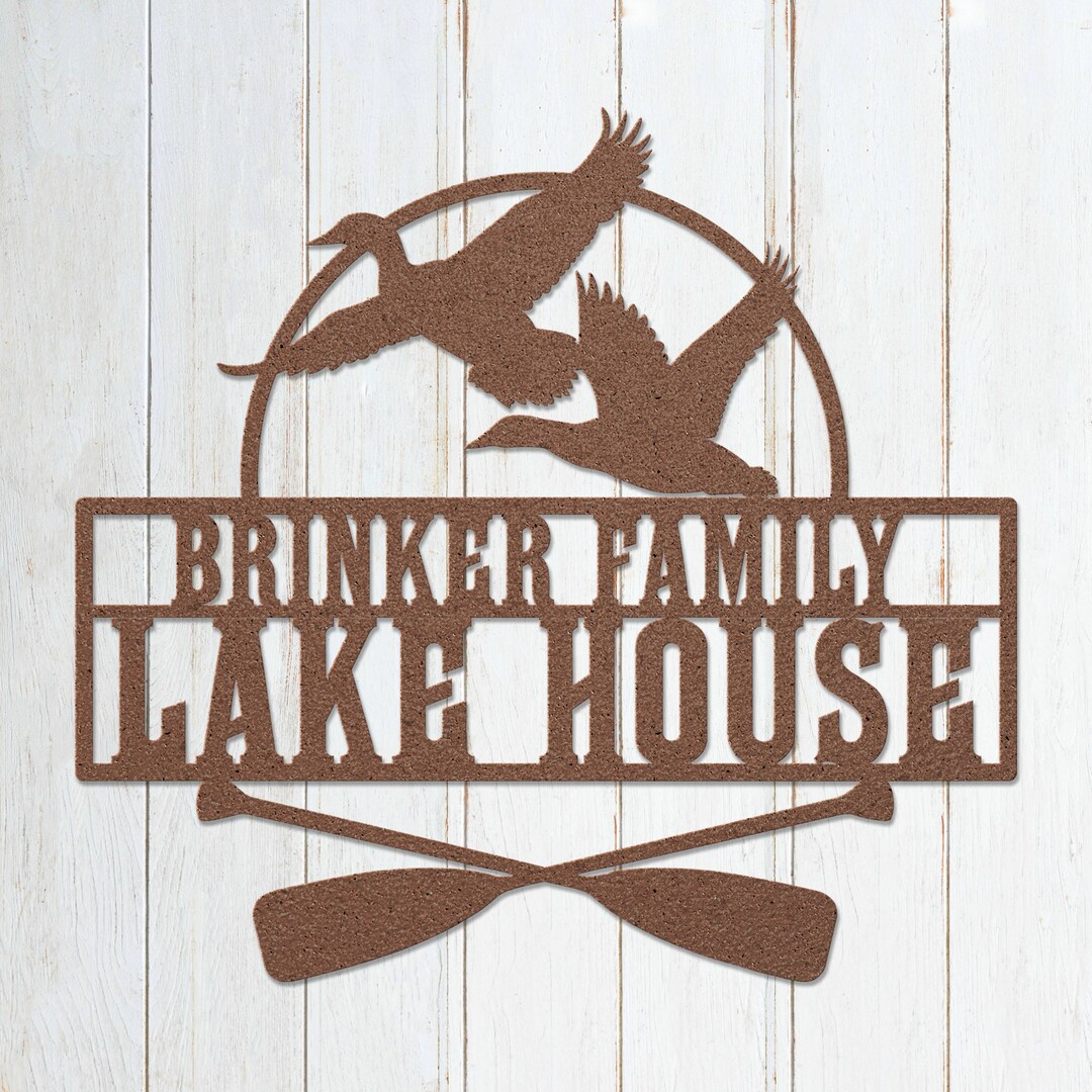 Custom Metal Lake House Duck Sign, Personalized With Family Name, Great ...