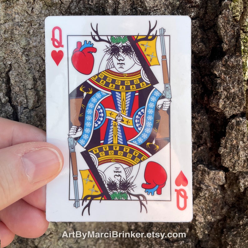 Queen of Hearts Playing Card Yellowjackets Sticker - Etsy