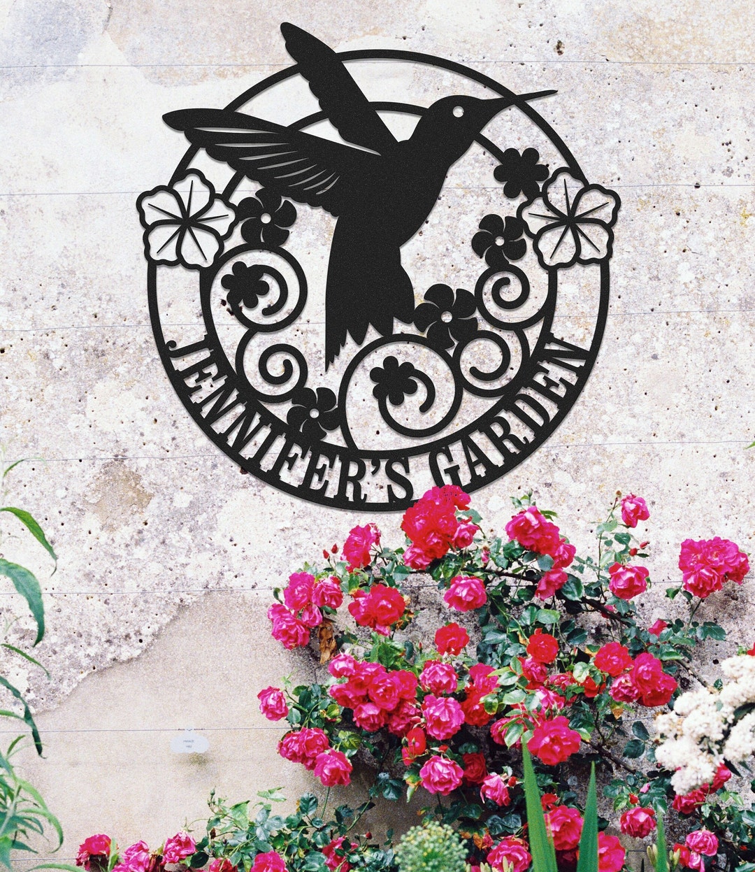 Hummingbird Custom Metal Garden Sign, Personalized Gift for Gardeners ...