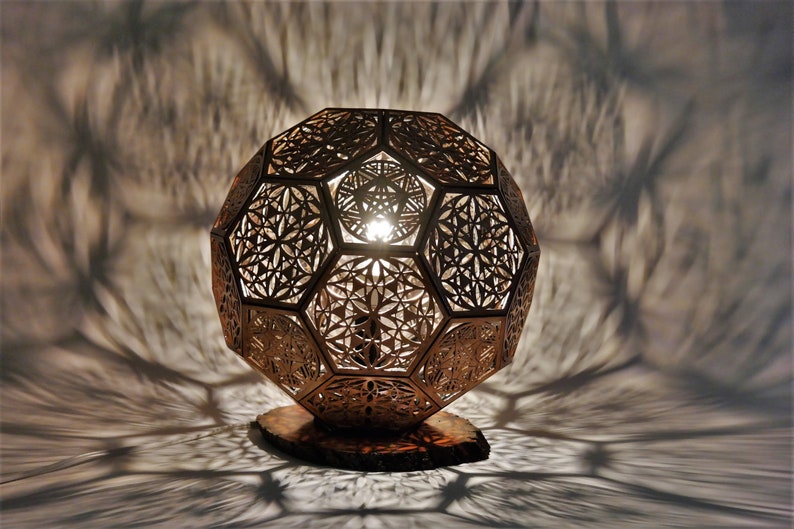 Geometric Wooden Lamp - Etsy