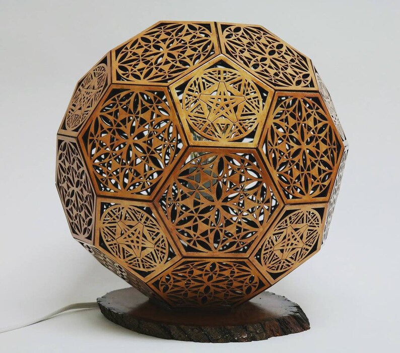 Geometric Wooden Lamp - Etsy