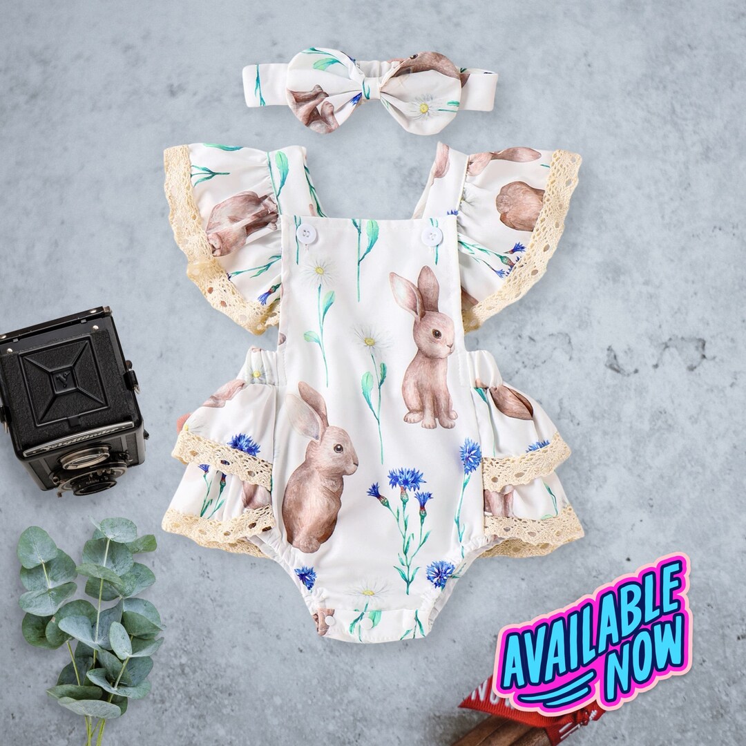 Easter Romper Girl Outfit, Easter Bunny Romper, 1st Easter Bunny Baby ...