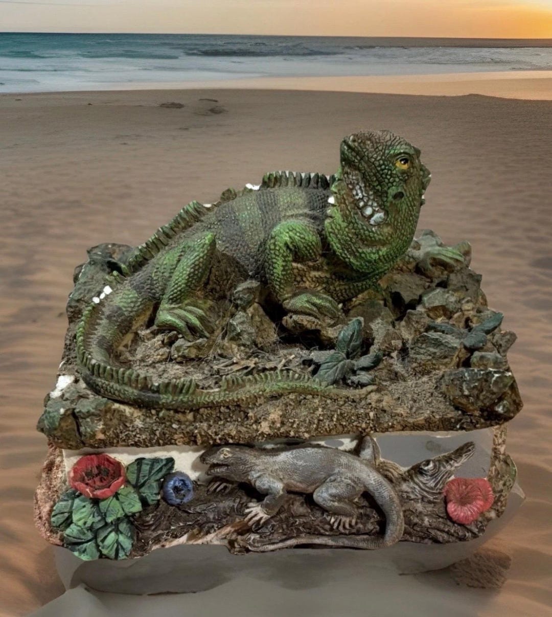 Iguana Porcelain Trinket Box VINTAGE - Etsy