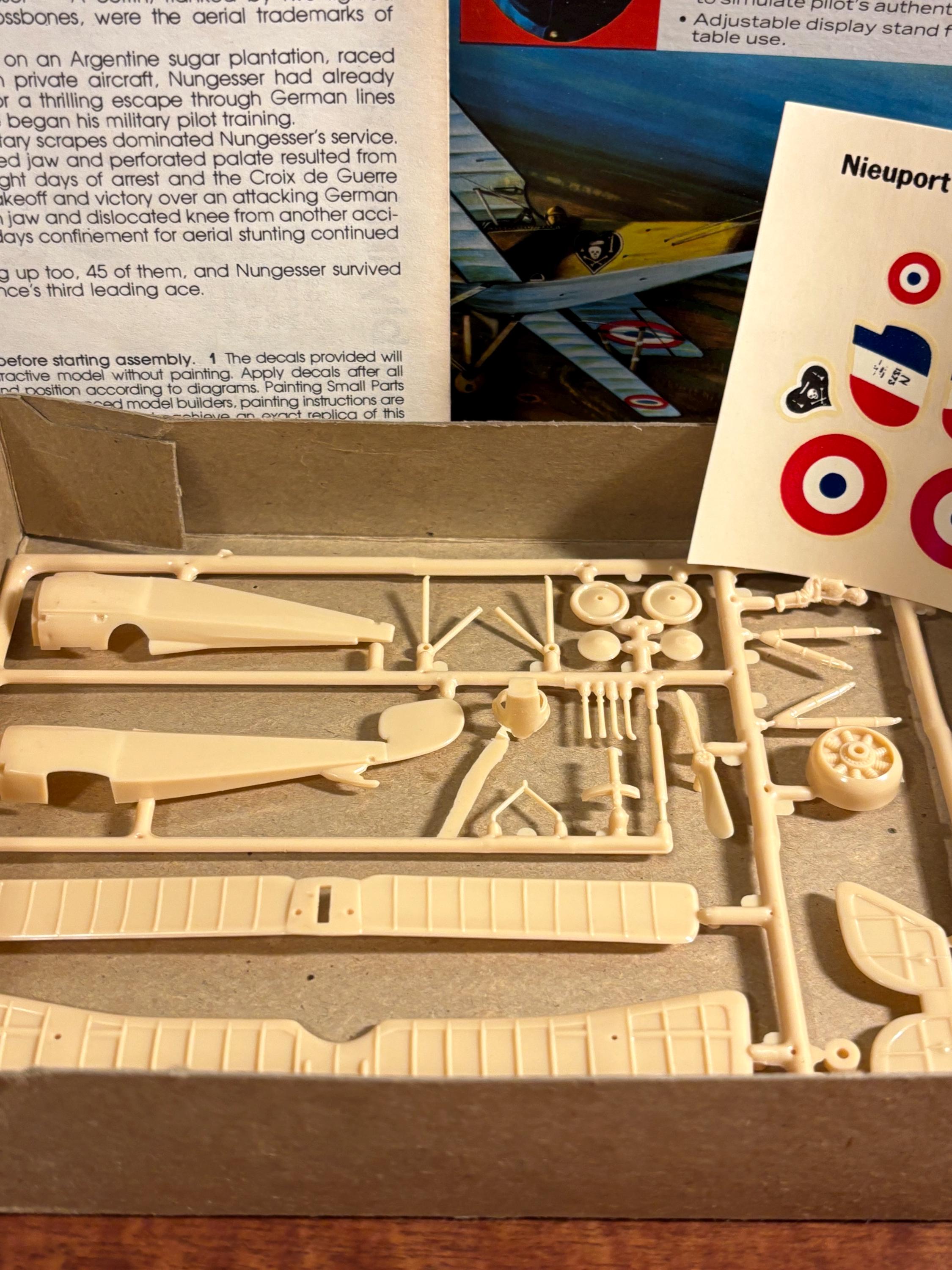 Vintqge Renwal Nieuport 17 1/72 Scale Model Airplane Kit 1960 NEW Never ...