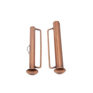 Tube Slide Clasps, Brass, Copper, Silver and Gold, 21.5mm, 26.5mm, & 31 ...