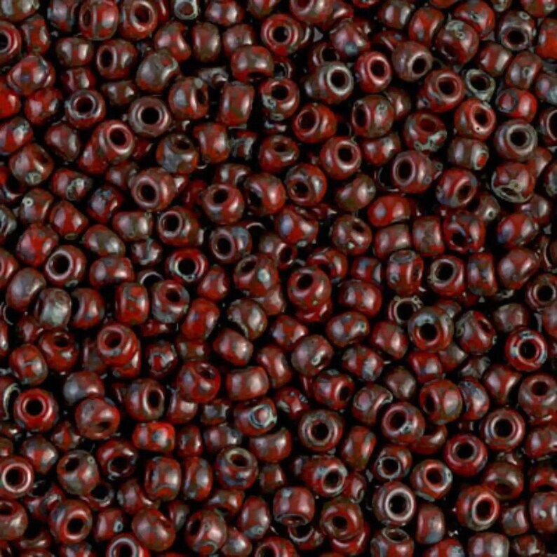 Miyuki 8/0 Seed Beads, 8-4513, Picasso Red Garnet, 10g - Etsy