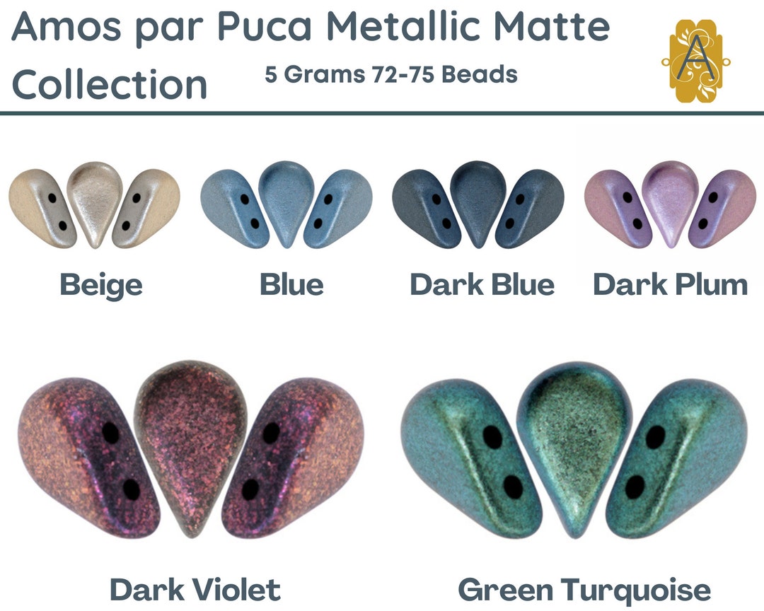 Amos Par Puca, 5g ~ 26 Beads, + 2 Free Patterns - Coral Red Opaque ...