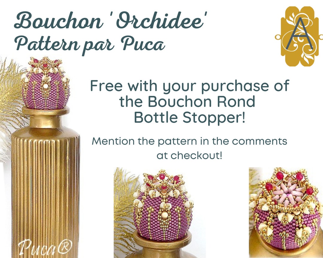 FREE Bouchon 'orchidee' Par Puca, Bottle Stopper Pattern, Free With ...
