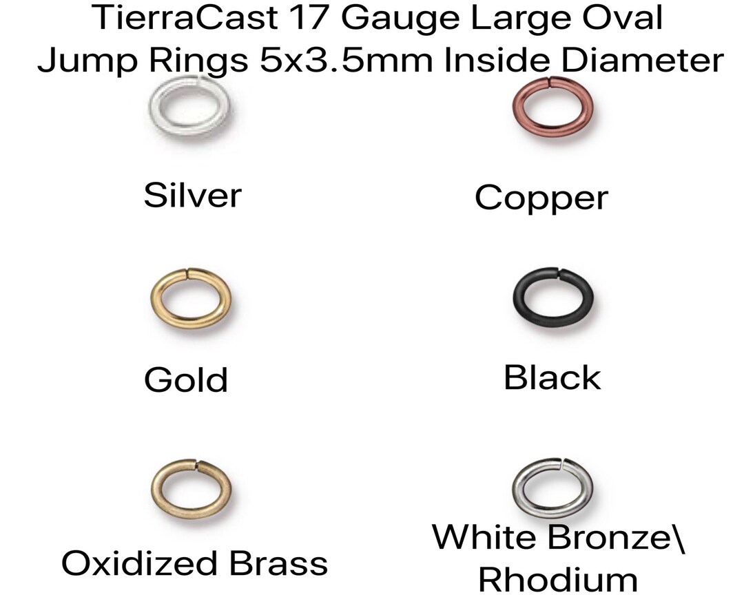 17 Gauge, Large Oval Jump Rings, 5x3.5mm (inside Diameter), Tierracast ...