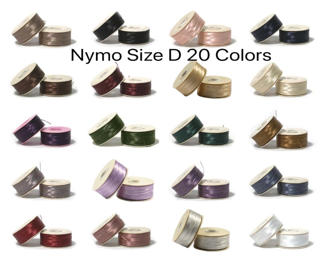 Nymo® Size D Thread, Bobbin, 21 Colors, 64yds\58.5m - Etsy