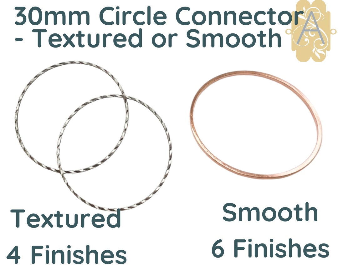 30mm Circle Connector, Smooth or Textured, Ring or Frame 2 Pieces ...