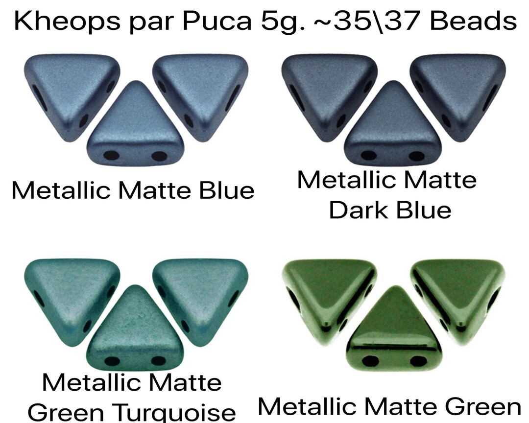 KHEOPS Par Puca 5g ~ 37 Beads + FREE Patterns Metallic Matte Blue, Dk ...