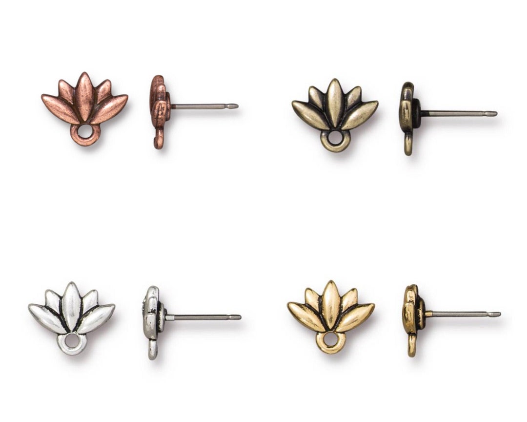 Tierracast LOTUS Ear Posts, With Titanium Posts, 4 Finishes, 1 Pair - Etsy