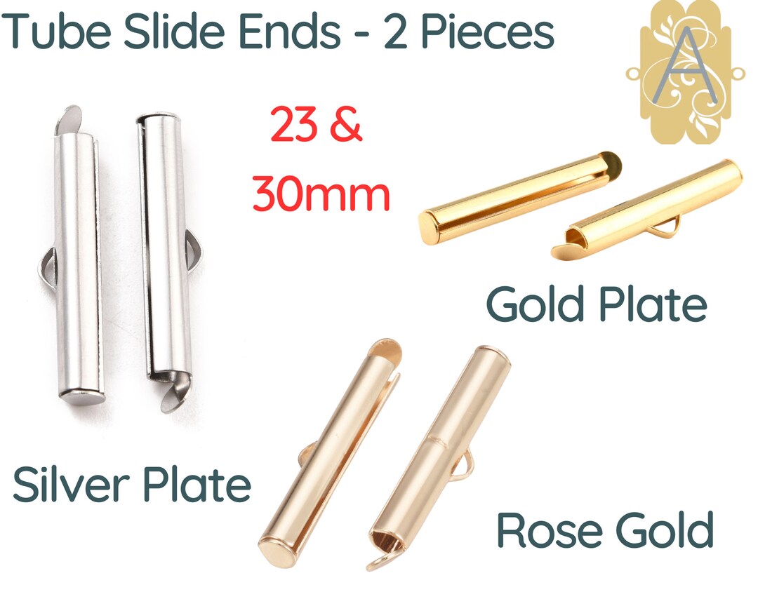 Cord Ends, Tube Slide Ends, 23 or 30mm, for Peyote, Ladder, Brick ...