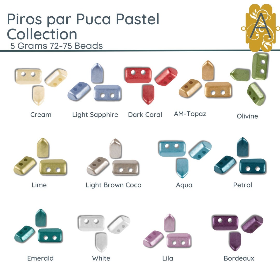 Piros Par Puca, 5g, ~72-75 Pcs., Pastel Collection, + TWO FREE Patterns ...