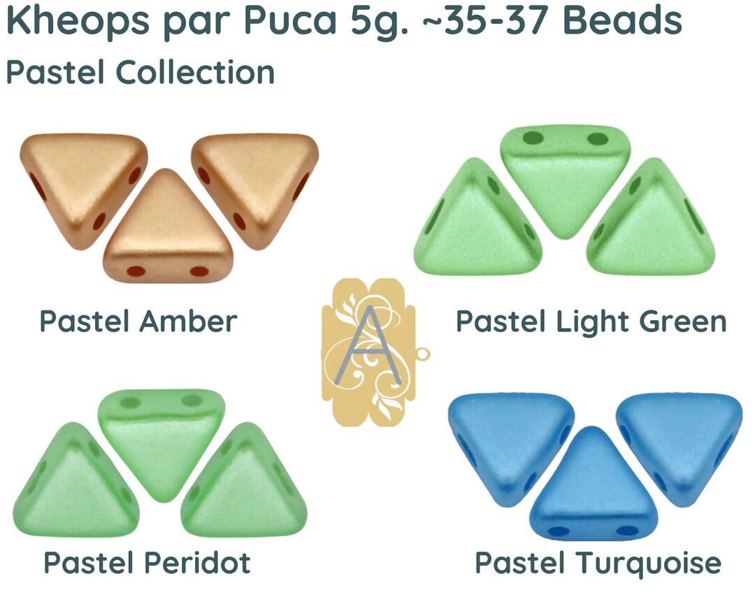 KHEOPS Par Puca, Pastel Collection, 5g. ~35\37 Beads, + 2 FREE Patterns ...
