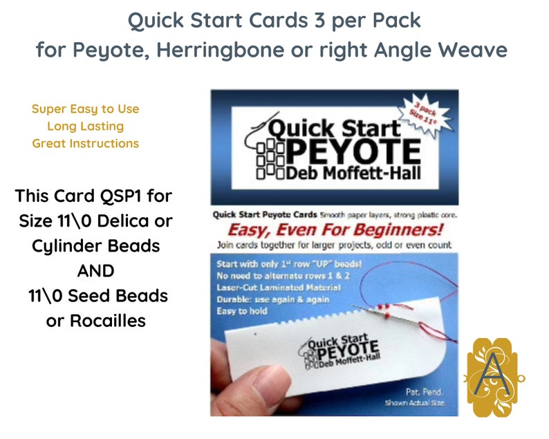 Quick Start Cards for Even\odd Peyote, 2 Drop Peyote, Herringbone ...