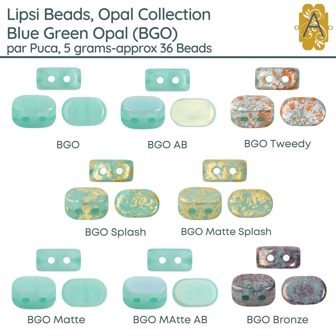 Lipsi Par Puca, Blue Green Opal Collection, (5g ~ 36 Beads), Don't ...