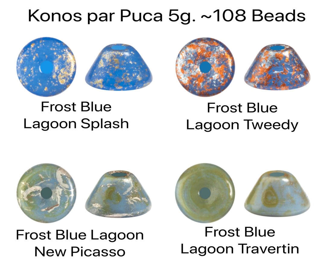 KONOS Par Puca, 5g. ~108 Beads, + 2 FREE Patterns With Order, Blue ...