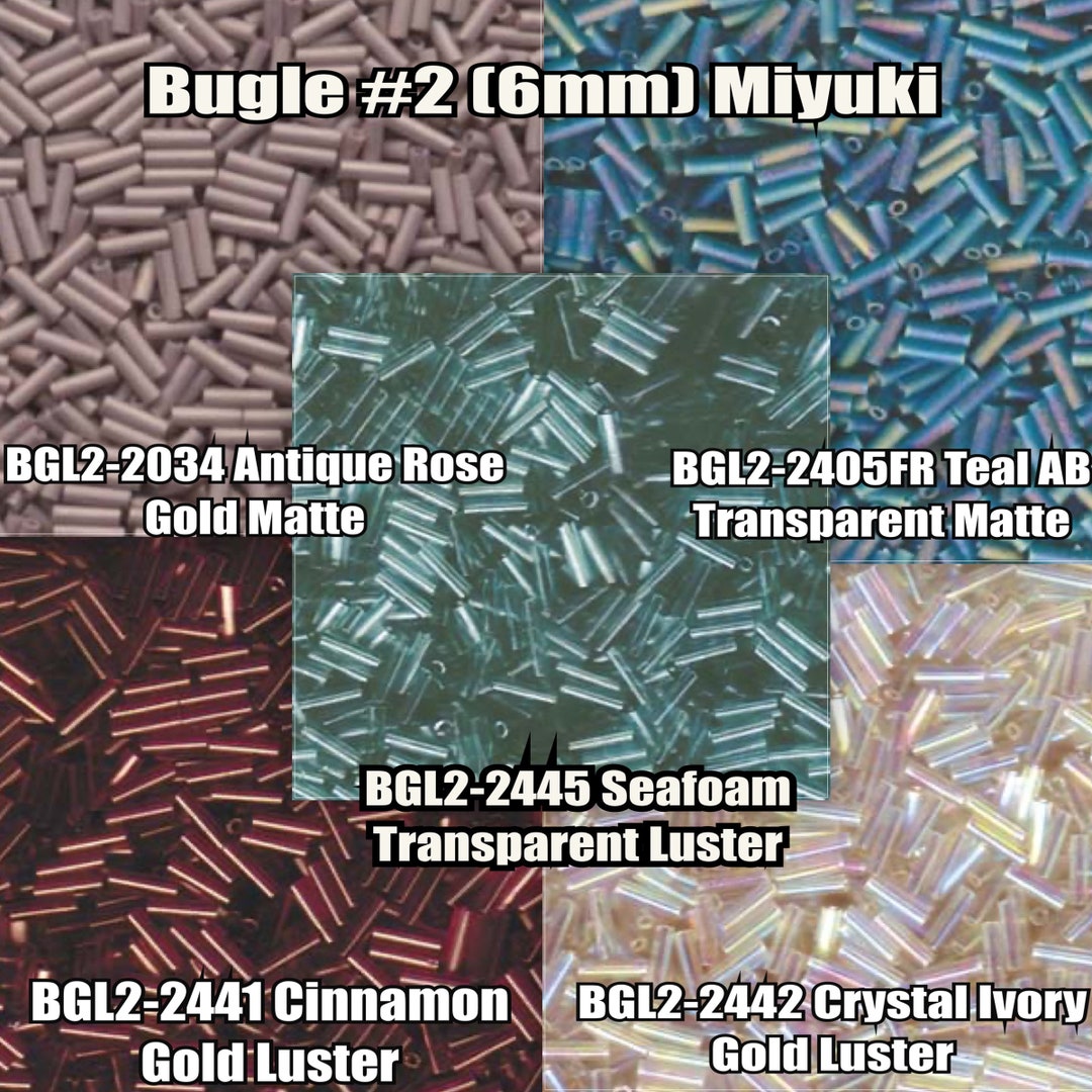 Miyuki Bugles #2 Size 6mm, BGL2-2034, BGL2-2405FR, BGL2-2441, BGL2-2442 ...